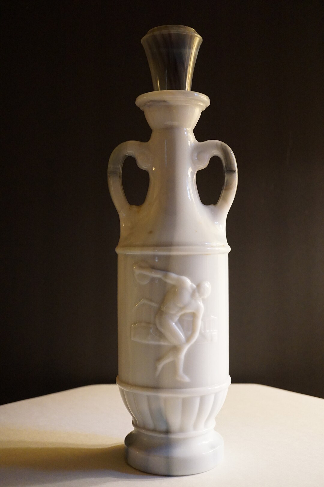 1971 Jim Beam Slag Glass Decanter: Greek Discus Thrower Barware - Etsy