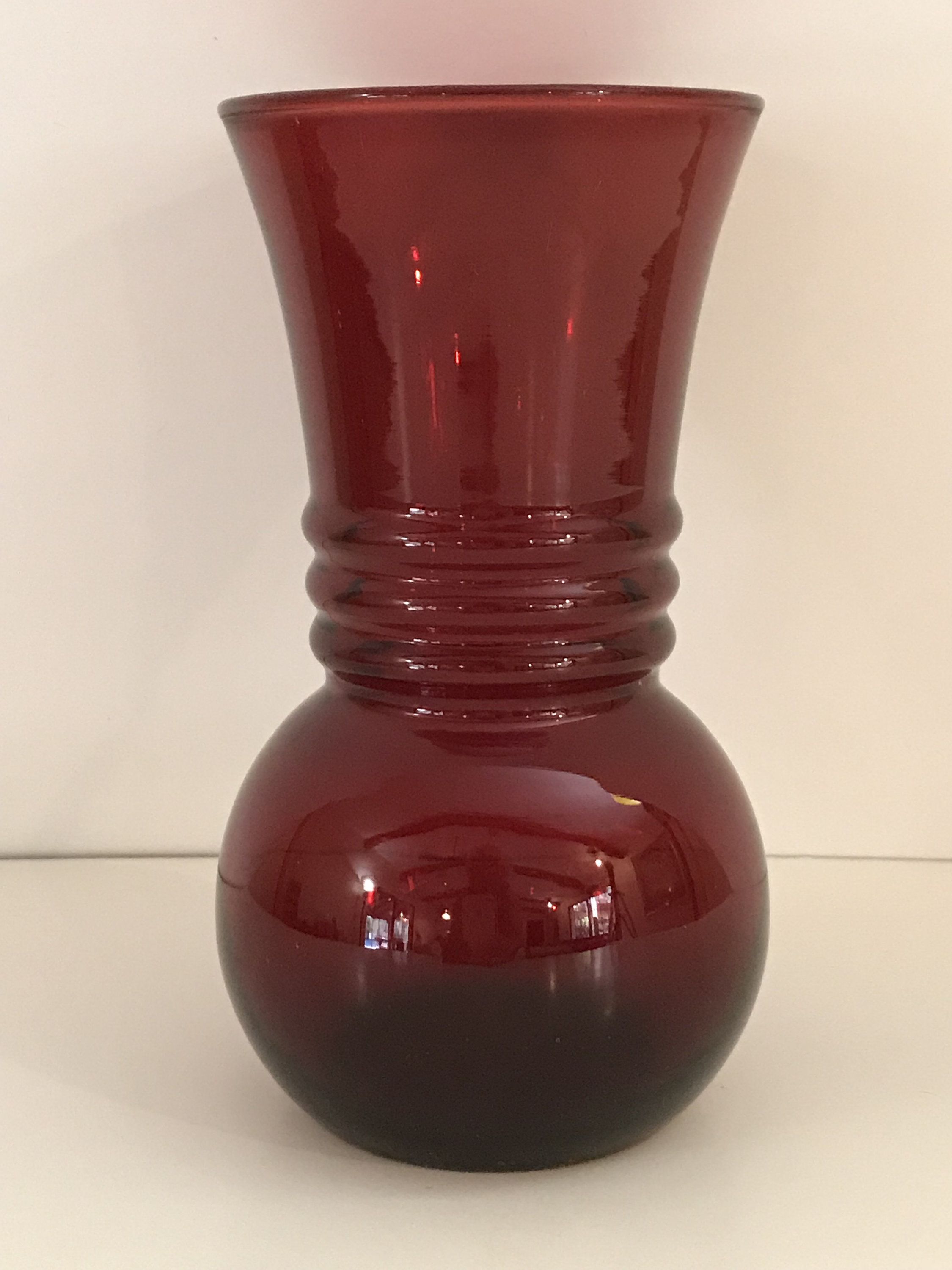 Vintage Ruby Red Glass Vase Ruby Red Glass Vintage Flower - Etsy
