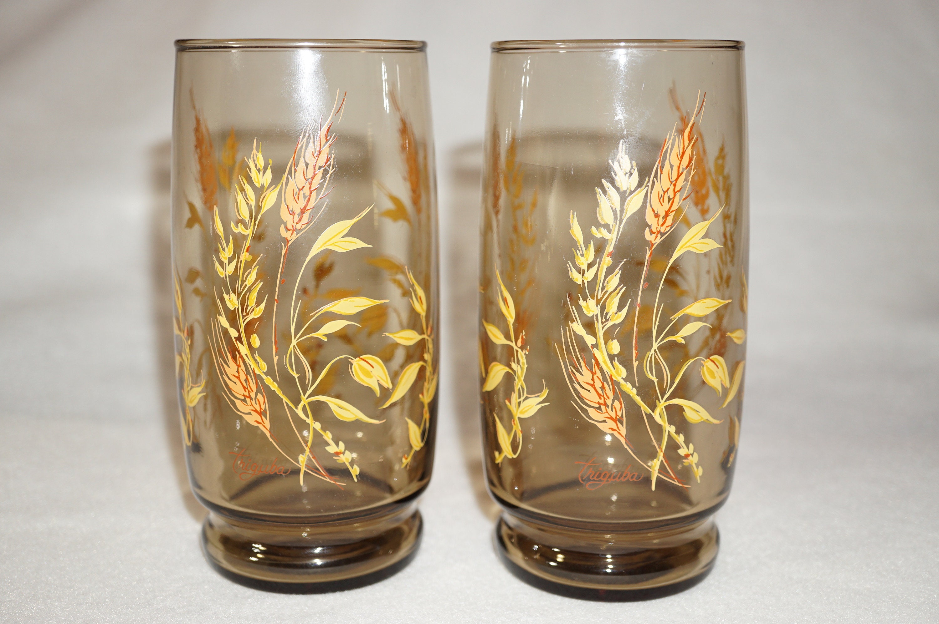 Vintage Anchor Hocking Triguba Wheat Pattern Design Tawny - Etsy