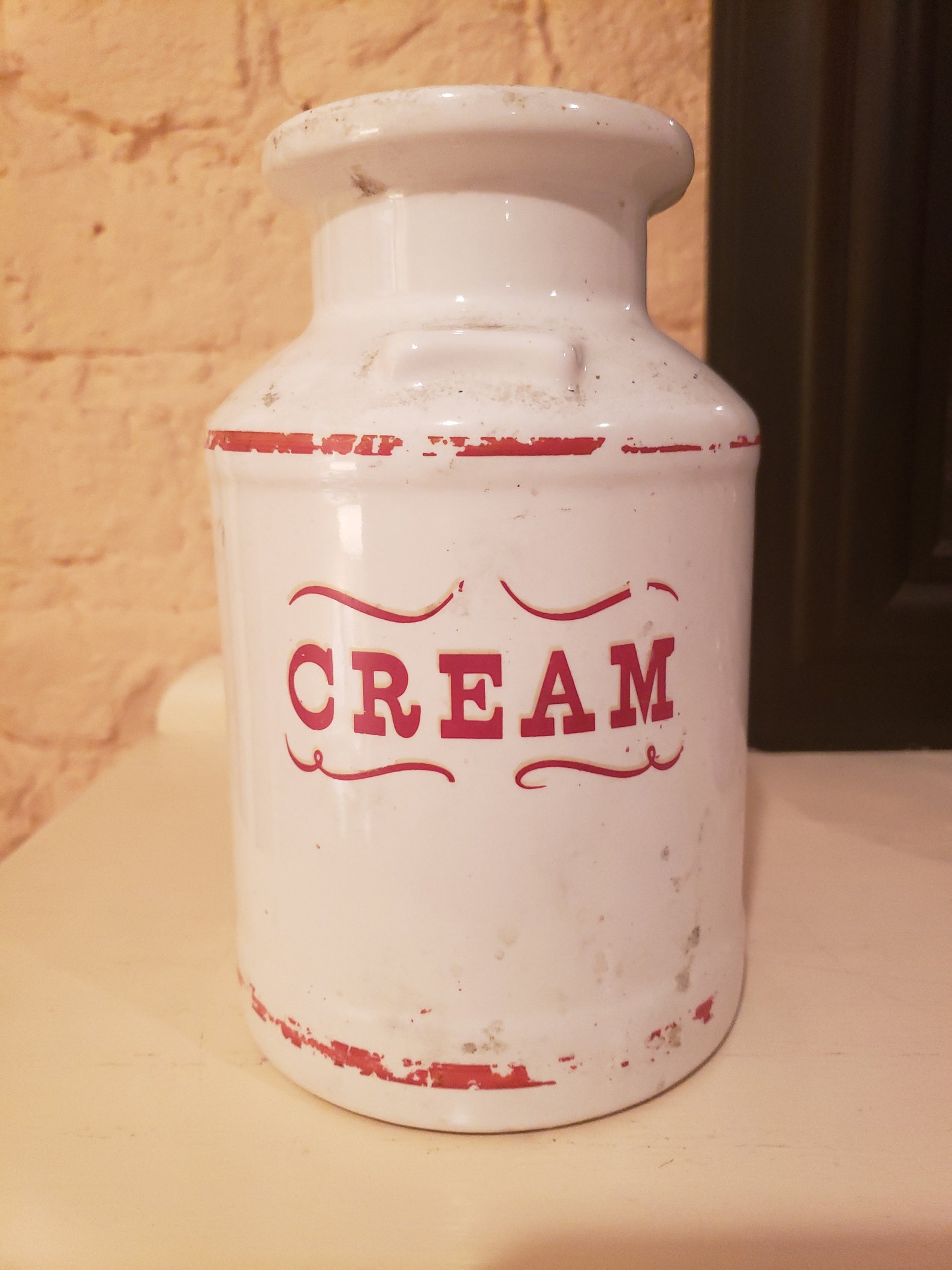 Vintage Cream Crock - No Lid - Etsy