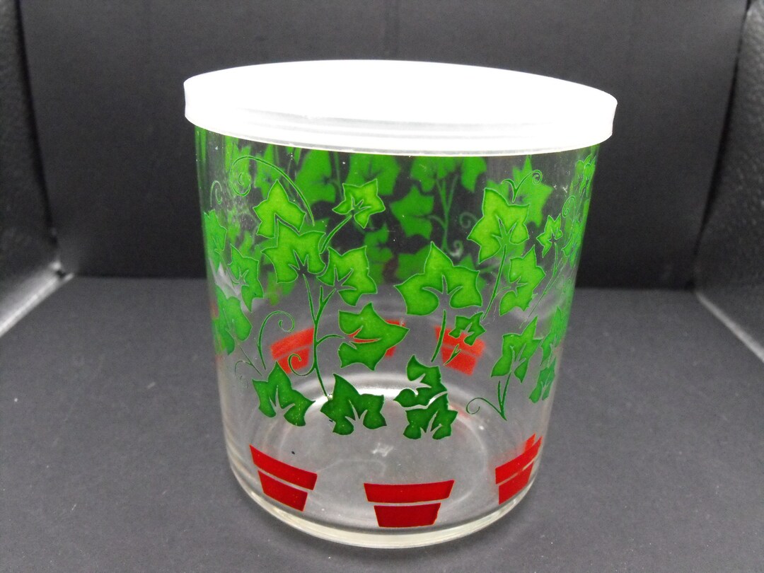 Sour Cream Glass Container With Lid - Hazel Atlas - Etsy