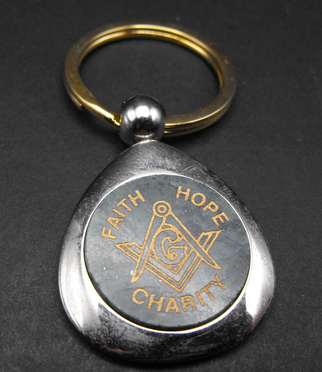 Mason's Faith Hope Charity Key Fob and Key Ring - Etsy