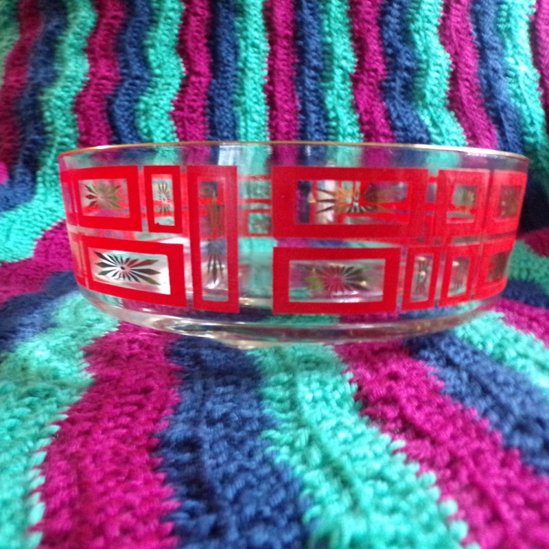 Red Atomic Bowl - Etsy