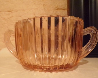 Pink Ribbed Glass - Etsy