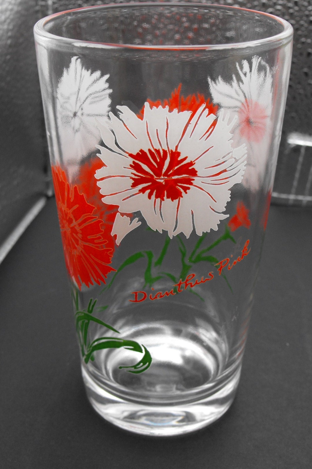 Dianthus Pink Peanut Butter Glass - Etsy