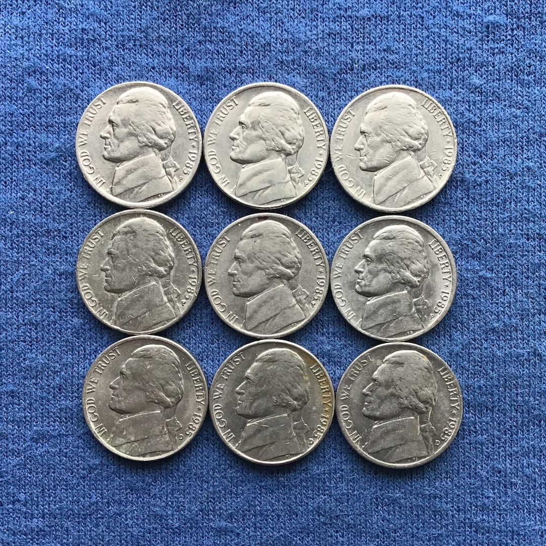 1985 PD Jefferson Nickel for Vintage Old US Coin Collecting - Etsy