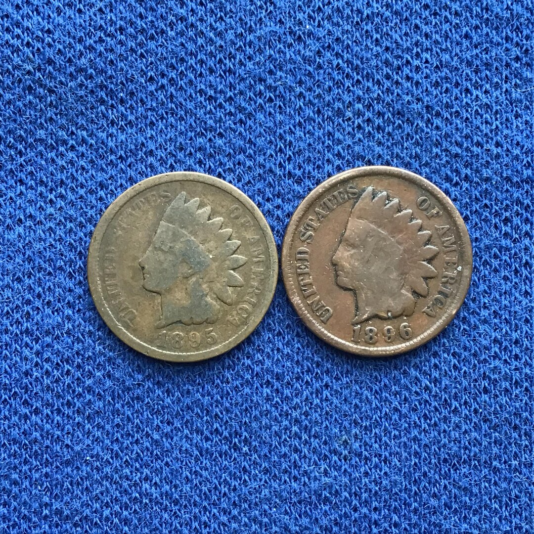 1895 1896 Indian Head Pennies, Old US Coins, Antique Copper Penny, Coin Collecting - Etsy