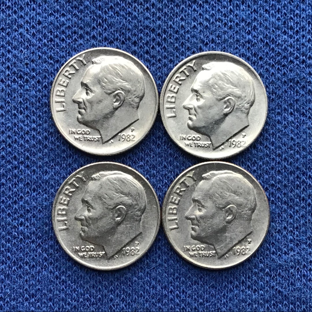 1982 P Roosevelt Dimes Old US Coins for Coin Collecting Set of 4 - Etsy