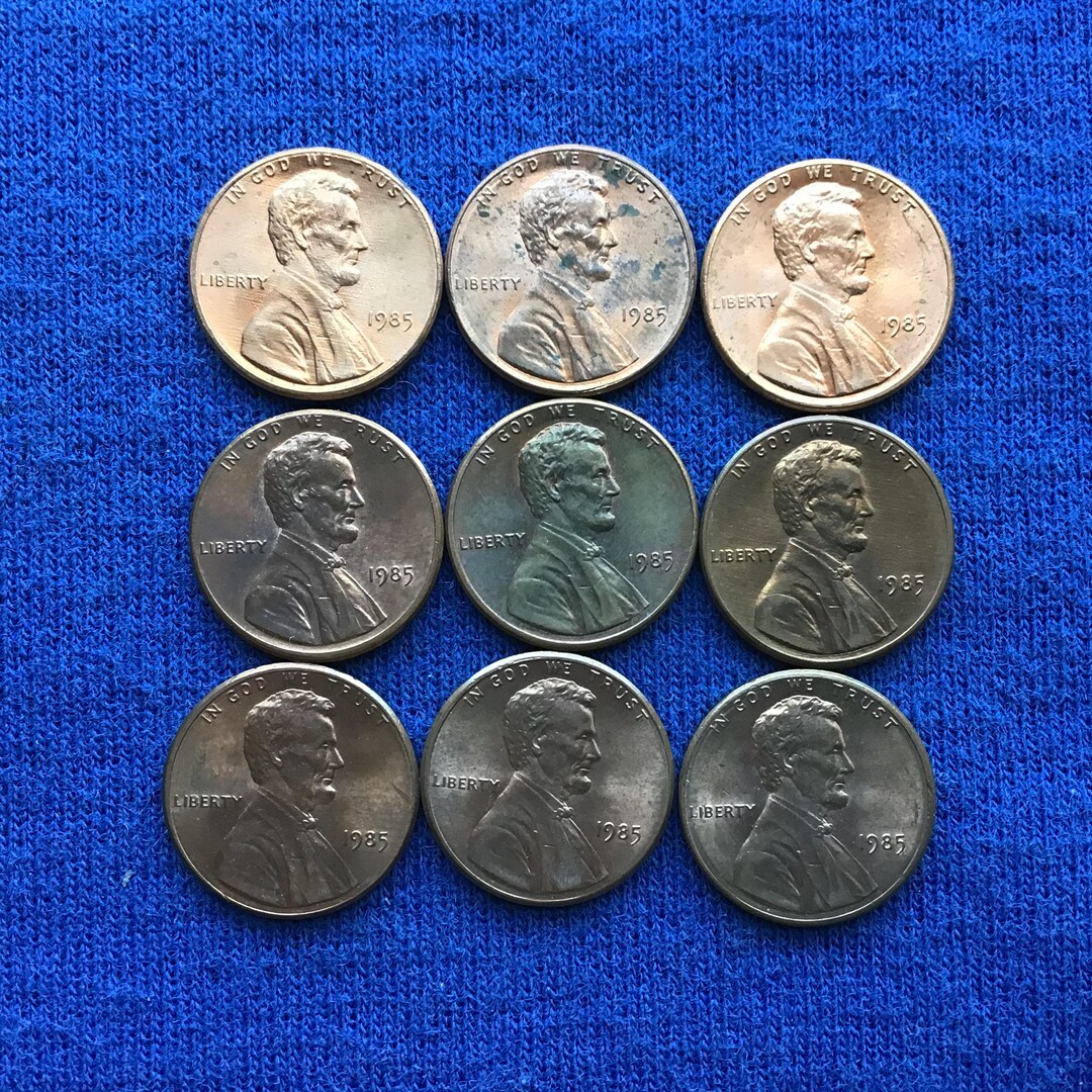 1985 P Lincoln Uncirculated Pennies Coin Collecting US Old Coins Set of ...