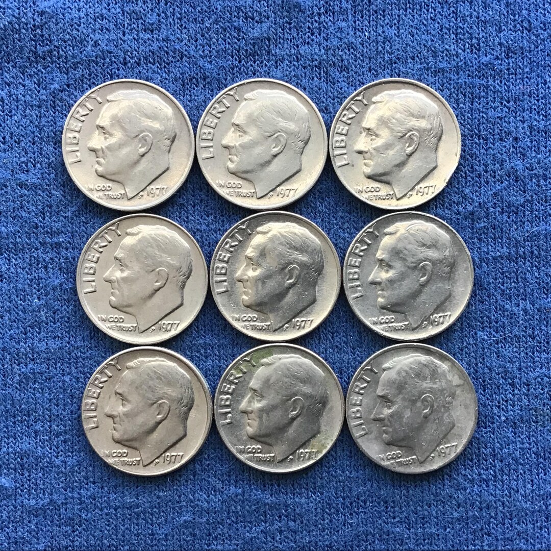 1977 P Roosevelt Dime Set, US Coins for Collecting - Etsy
