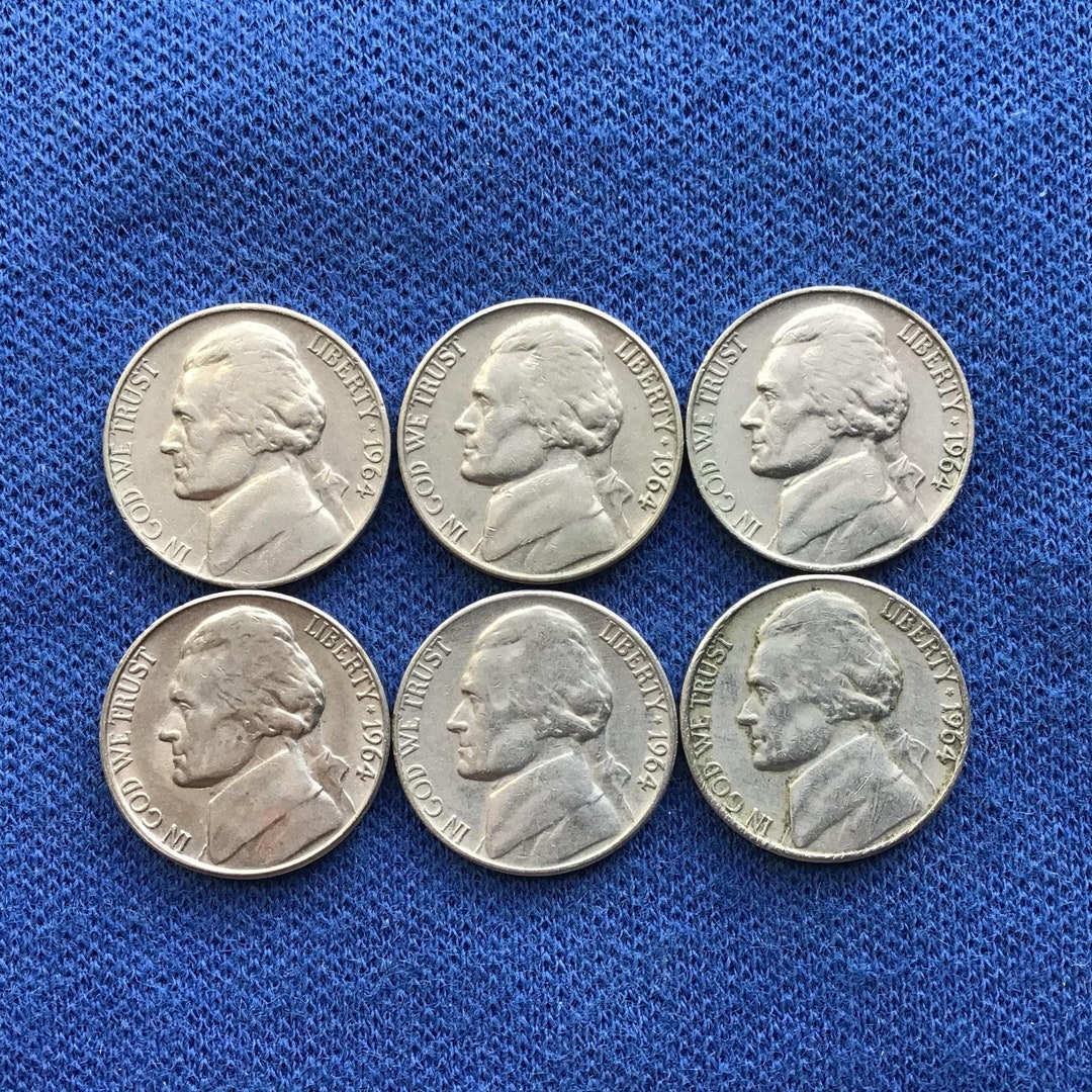 1964 P D Vintage Jefferson Nickel, Old US Coins, Rare Nickels for Coin ...
