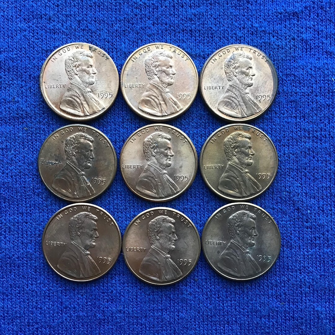 1995 P Uncirculated Lincoln Memorial Pennies for Coin Collecting Old US ...