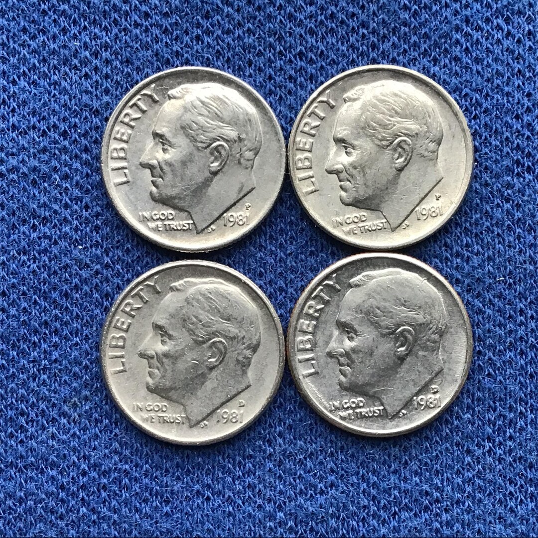 1981 P & D Roosevelt Dime Set - US Vintage Coin Collecting - Etsy