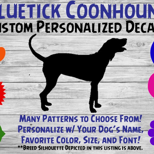 Bluetick Coonhound Car Decals - Etsy