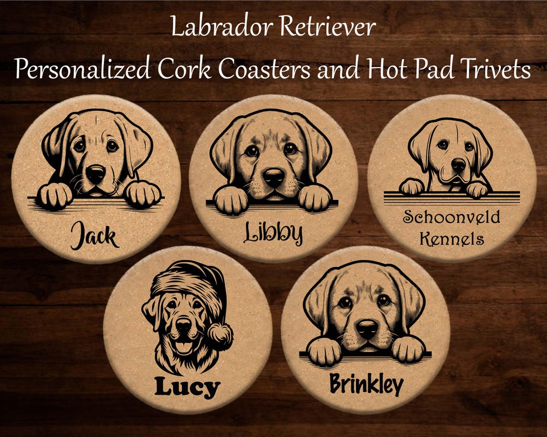 Labrador Retriever Personalized Engraved Cork Coaster Hot Pad Oven ...