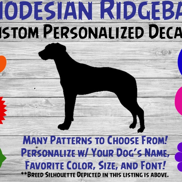 Rhodesian Ridgeback Car Decal - Etsy