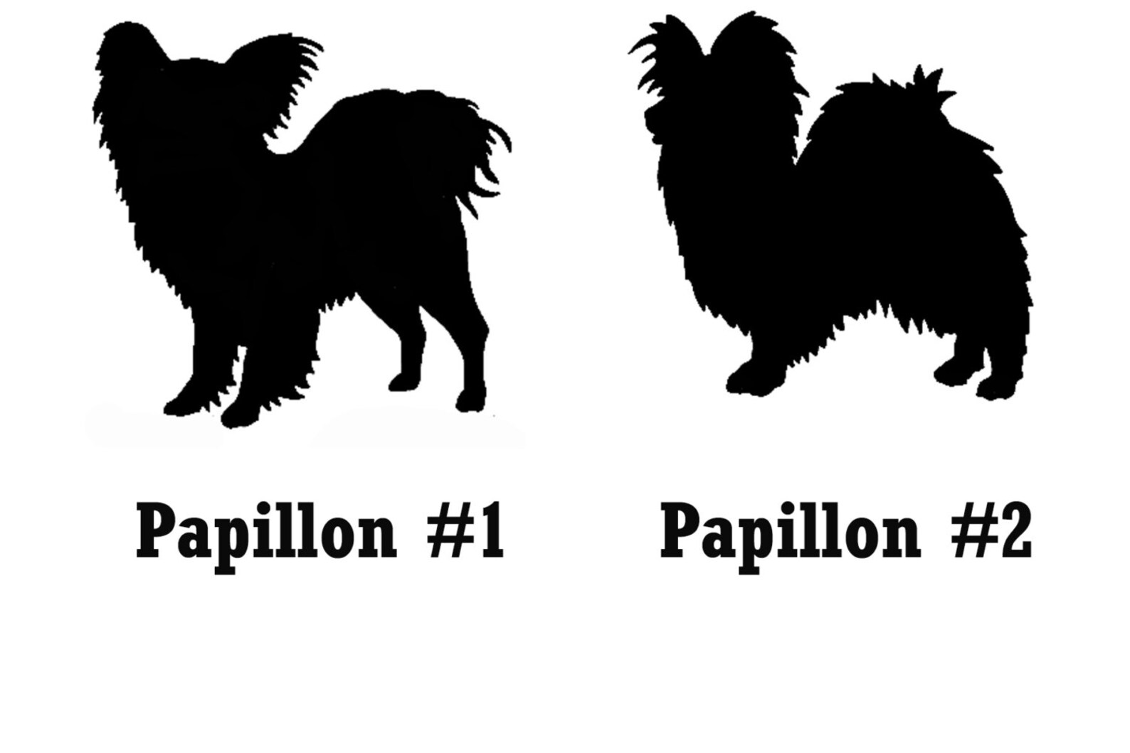 Papillon Dog Personalized Dog Silhouette Vinyl Decal - Dog Sticker ...