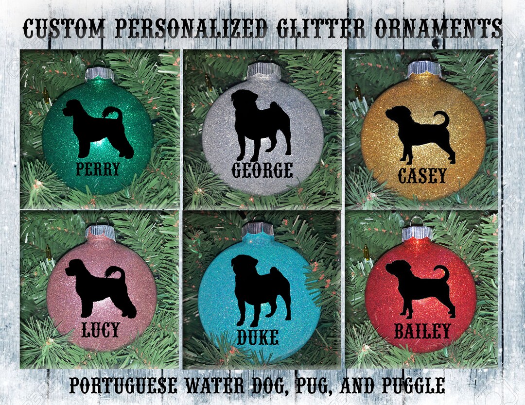 Portuguese Water Dog / Pug / Puggle Custom Personalized Dog Plastic ...