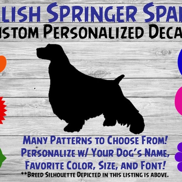 English Springer Spaniel Car Sticker - Etsy