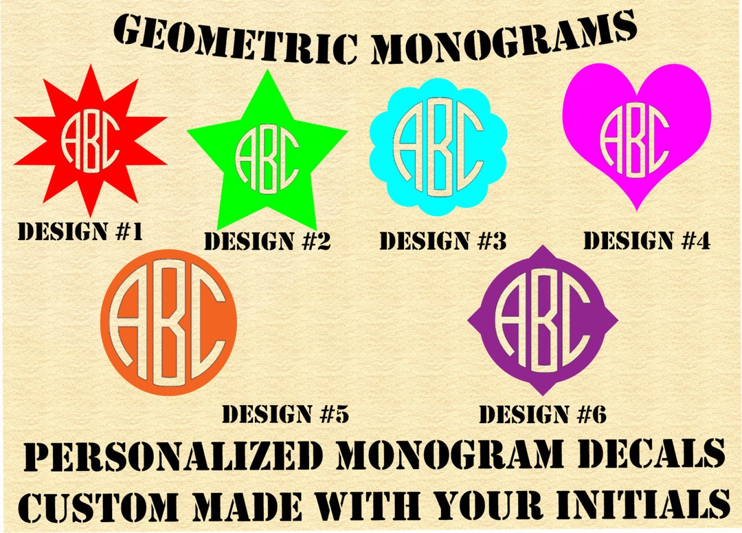 Custom Monogram Decal - Personalized Monogram Sticker- Vinyl Decal ...