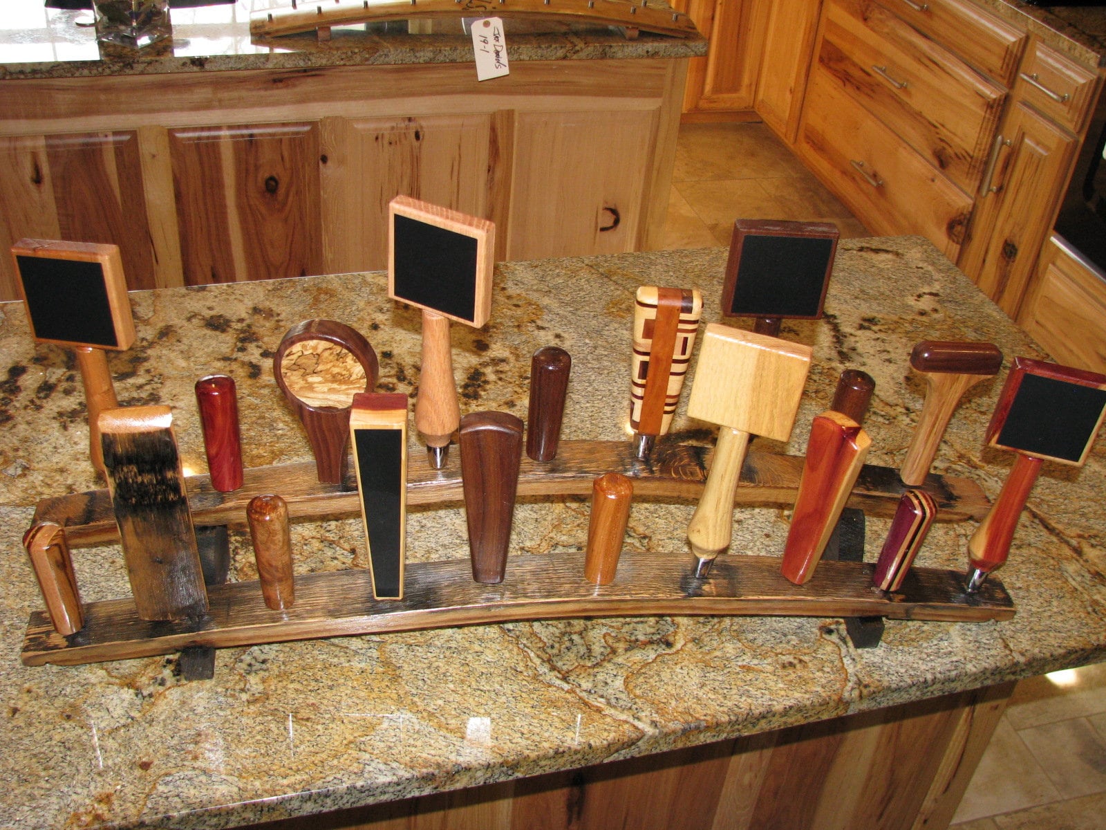 Tap Handle Two-tiered Display Stand 19 Taps Kentucky Whiskey Barrel ...