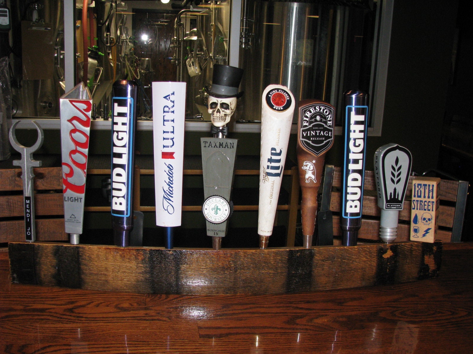 Custom 10 Tap Handle Wall Mount Display Bourbon Barrel - Etsy