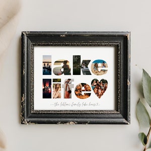 Editable Lake Life Photo Collage Template DIY Custom Lake House Wall ...