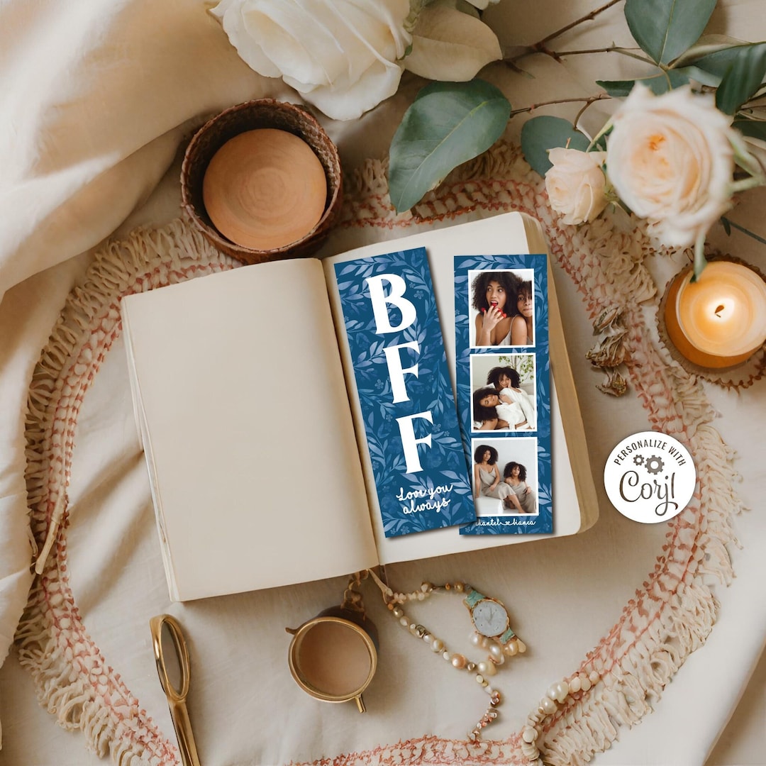 BFF Bookmark Collage Template Custom Photo Gift for Best Friend - Etsy