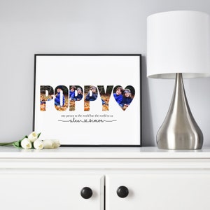 POPPY Editable Photo Collage Template DIY Gift for Father's Day Custom ...