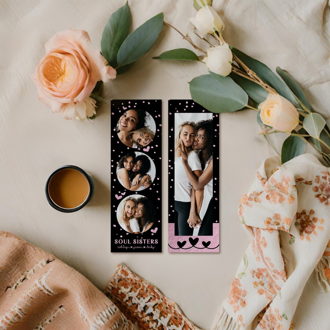 Editable Soul Sisters Bookmark Template Personalized Photo Gift for ...