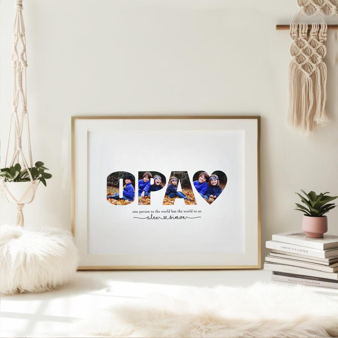 Opa Photo Collage Template | Editable Word Art Keepsake for Dad | Last ...