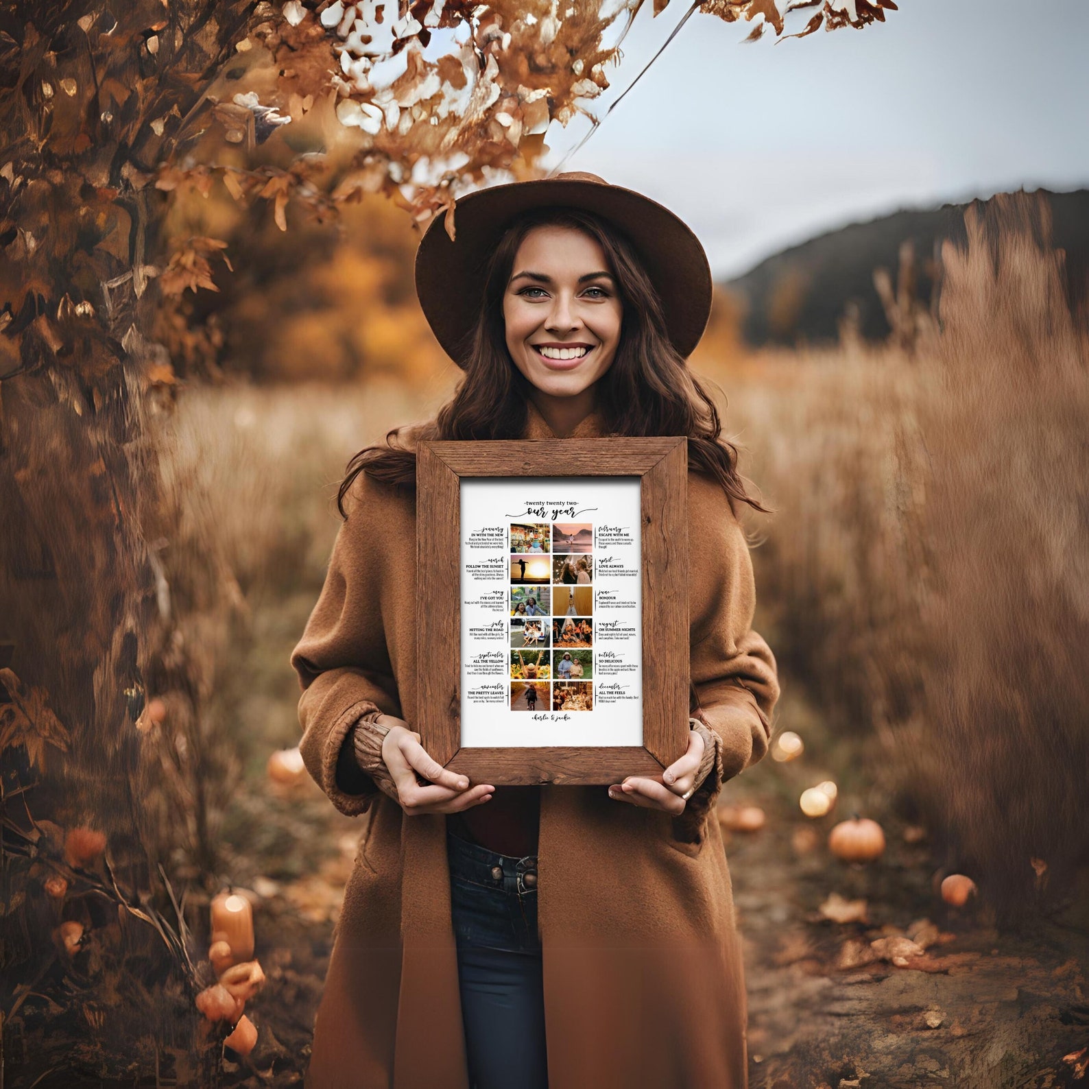 Editable Our Year Photo Collage Template | Custom Relationship Timeline ...
