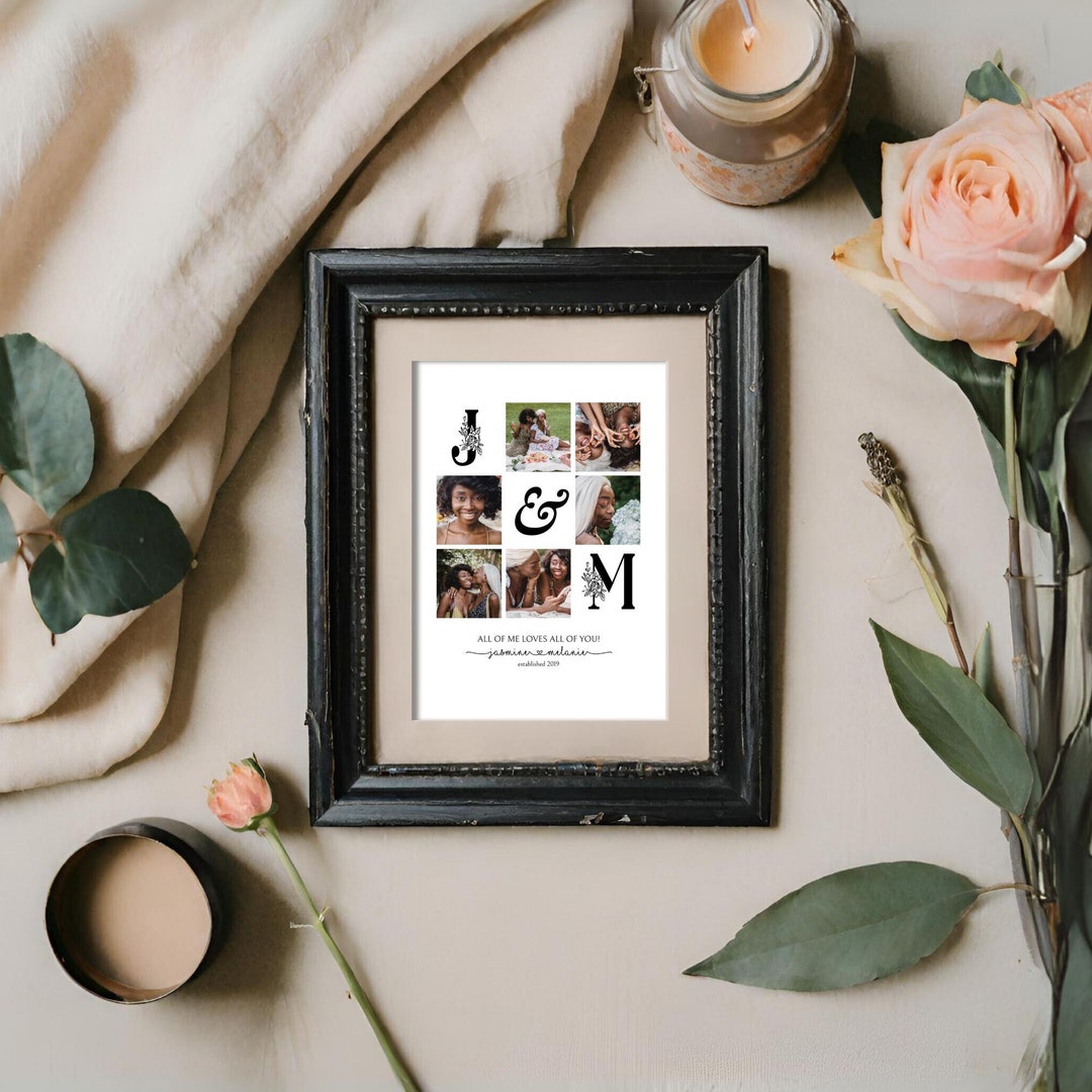 Editable Initials Photo Collage Template | DIY Custom Keepsake for ...