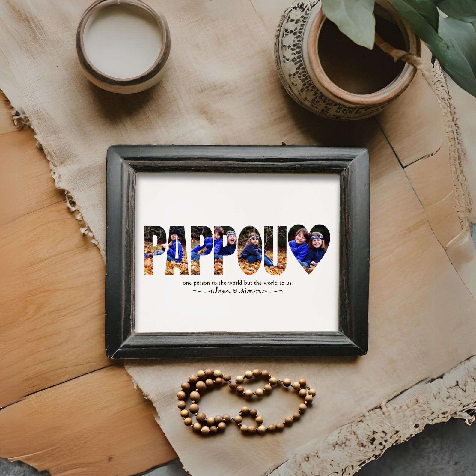 Editable Pappou Photo Collage Template | DIY Custom Family Keepsake for ...