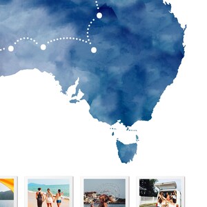 Editable Australia Map Collage | Travel Keepsake Template | Custom ...