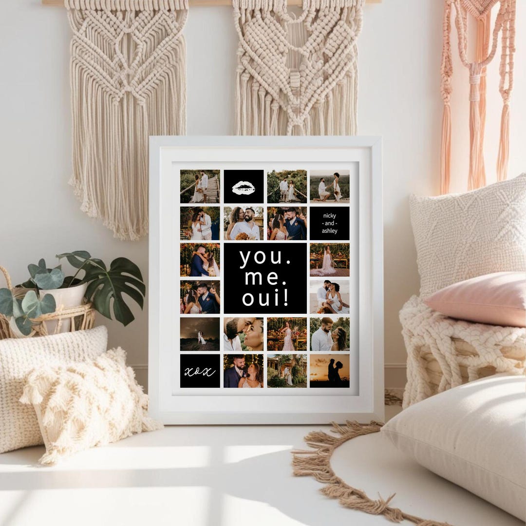 Editable You Me Oui Photo Collage Template | DIY Custom Picture ...