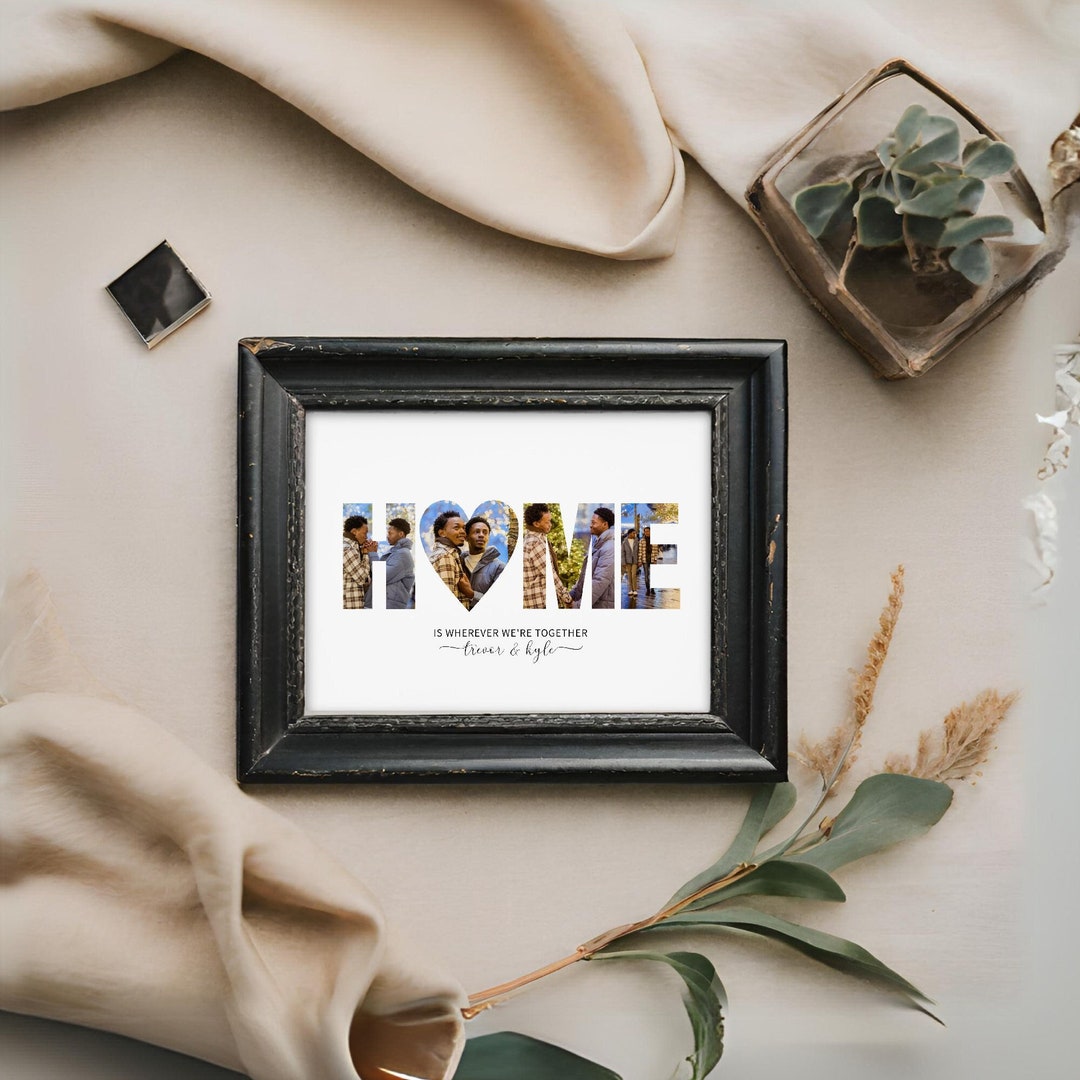 Editable Home Photo Collage Template | DIY Custom Picture Keepsake Art ...