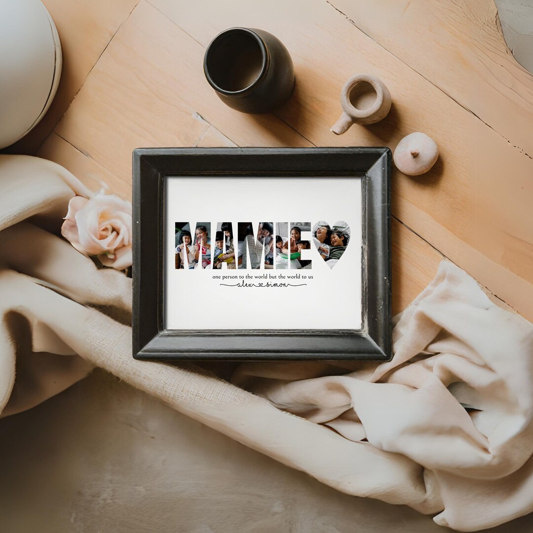 Editable Mamie Photo Collage Template | DIY Custom Keepsake Art for Mom ...