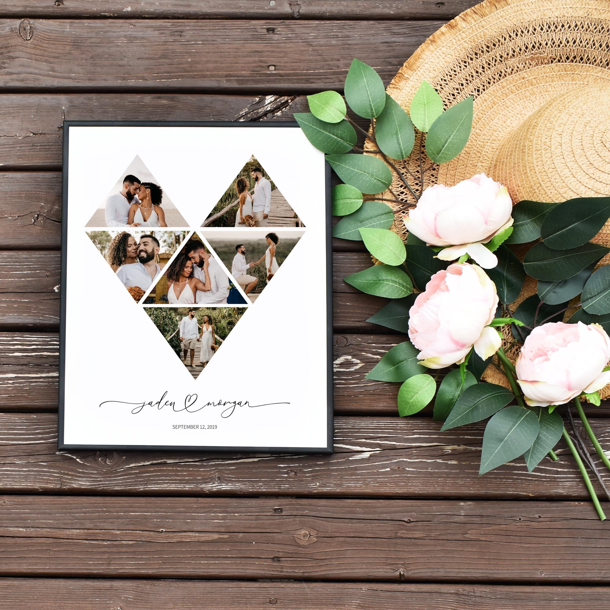 Editable Heart Photo Collage Template Personalized - Etsy