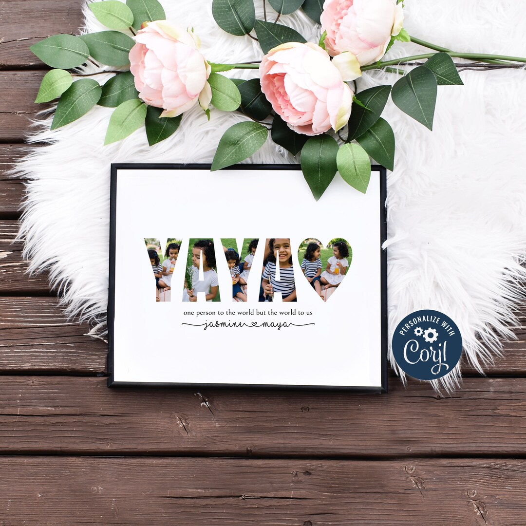 Editable Yaya Photo Collage Template DIY Gifts Personalized - Etsy