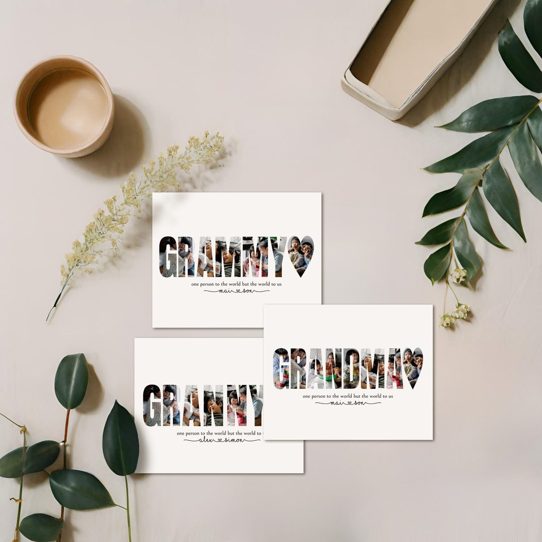 Editable Grammy Triple Photo Collage Bundle | Personalized Grandma ...