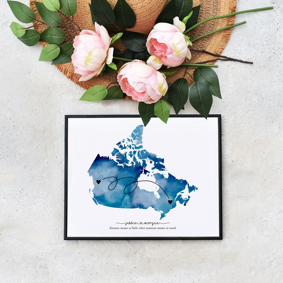 Editable Blue Canada Long Distance Map Template Last Minute - Etsy