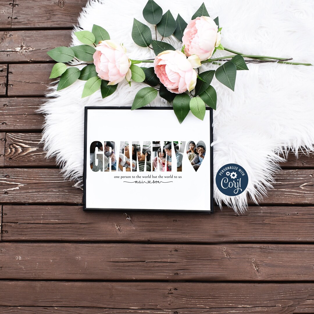 Editable GRAMMY Photo Collage Template Custom Gift for Mom Grammy ...