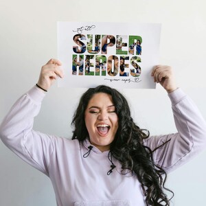 Editable Super Heroes Photo Collage Template | DIY Custom Picture ...