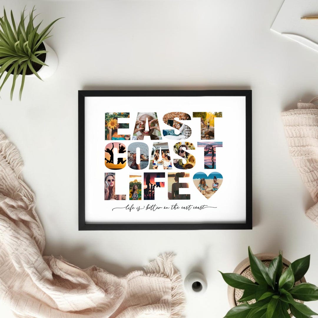 Editable East Coast Life Photo Collage Template | Personalized Word Art ...