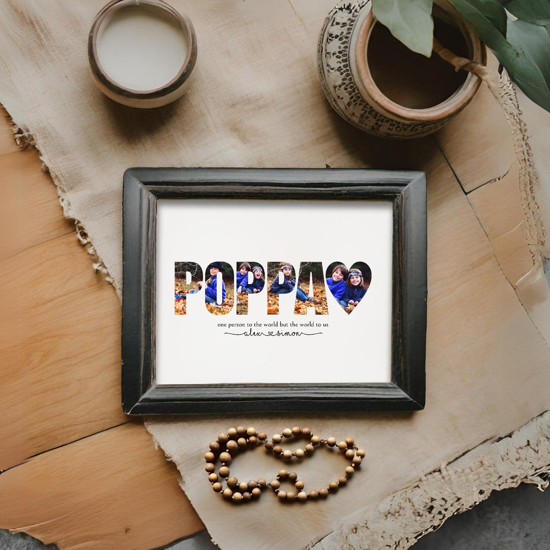 Editable Poppa Photo Collage Template | DIY Custom Family Keepsake for ...