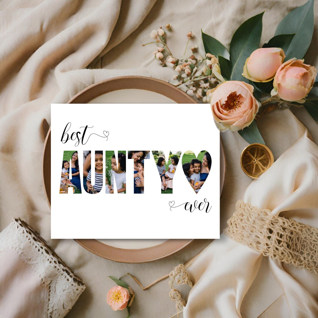 Editable Best Aunty Ever Photo Collage Template | Custom Family ...