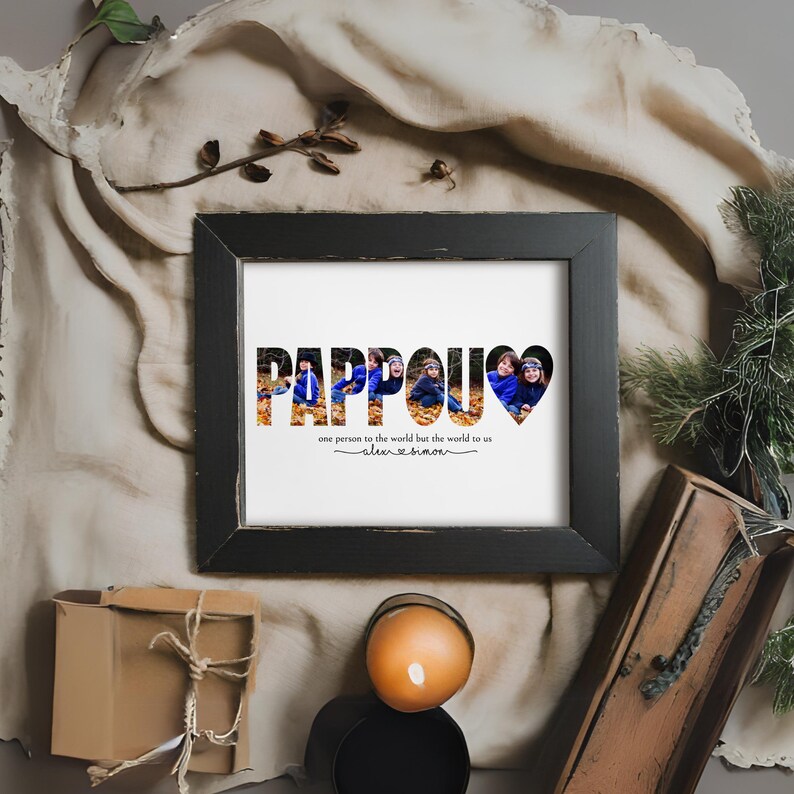 Editable Pappou Photo Collage Template | DIY Custom Family Keepsake for ...