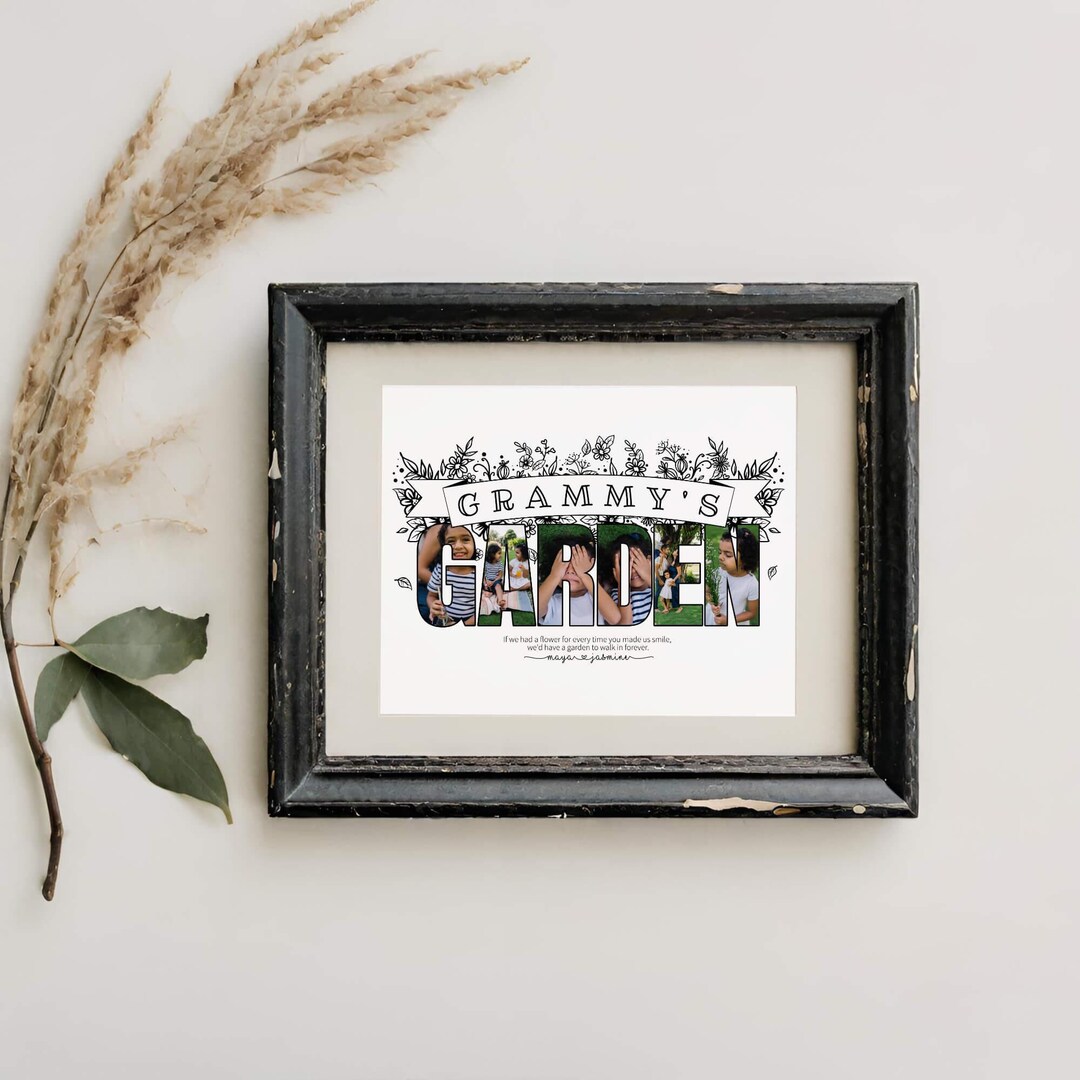 Editable Grammy's Garden Photo Collage Template | Custom Art Keepsake ...