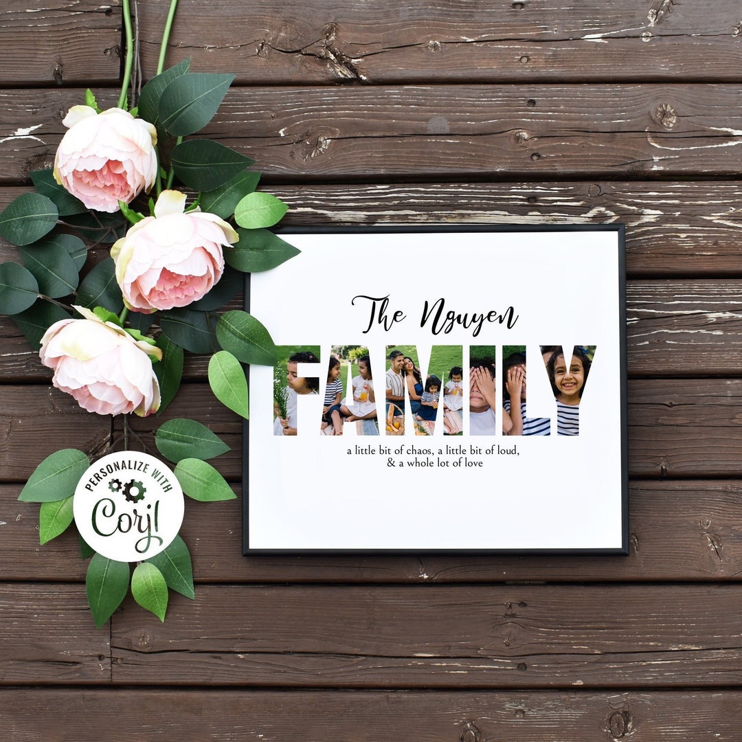 Editable FAMILY Photo Collage Personalized Photo Collage Gift Family ...